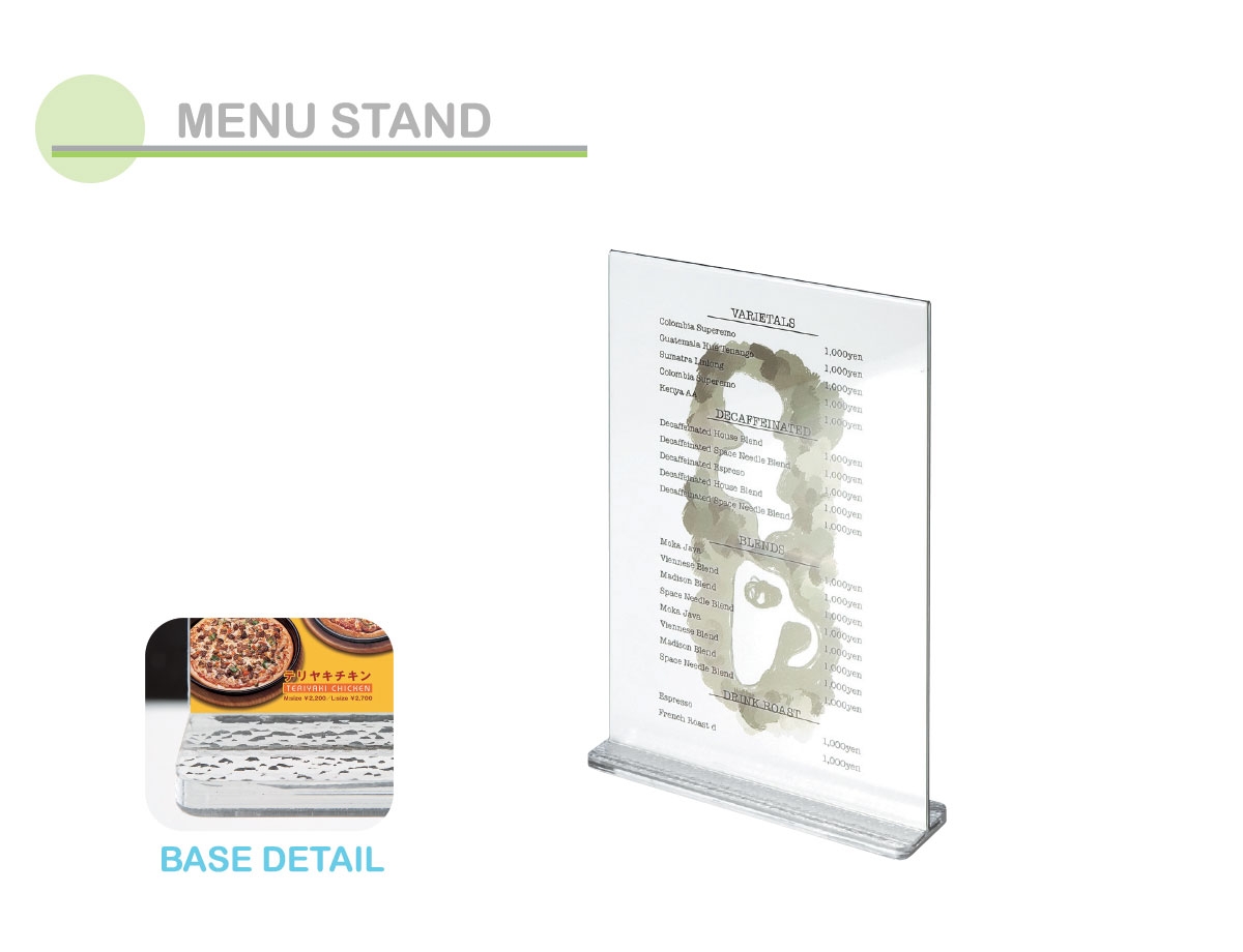Stylish Vertical Table Menu Stands