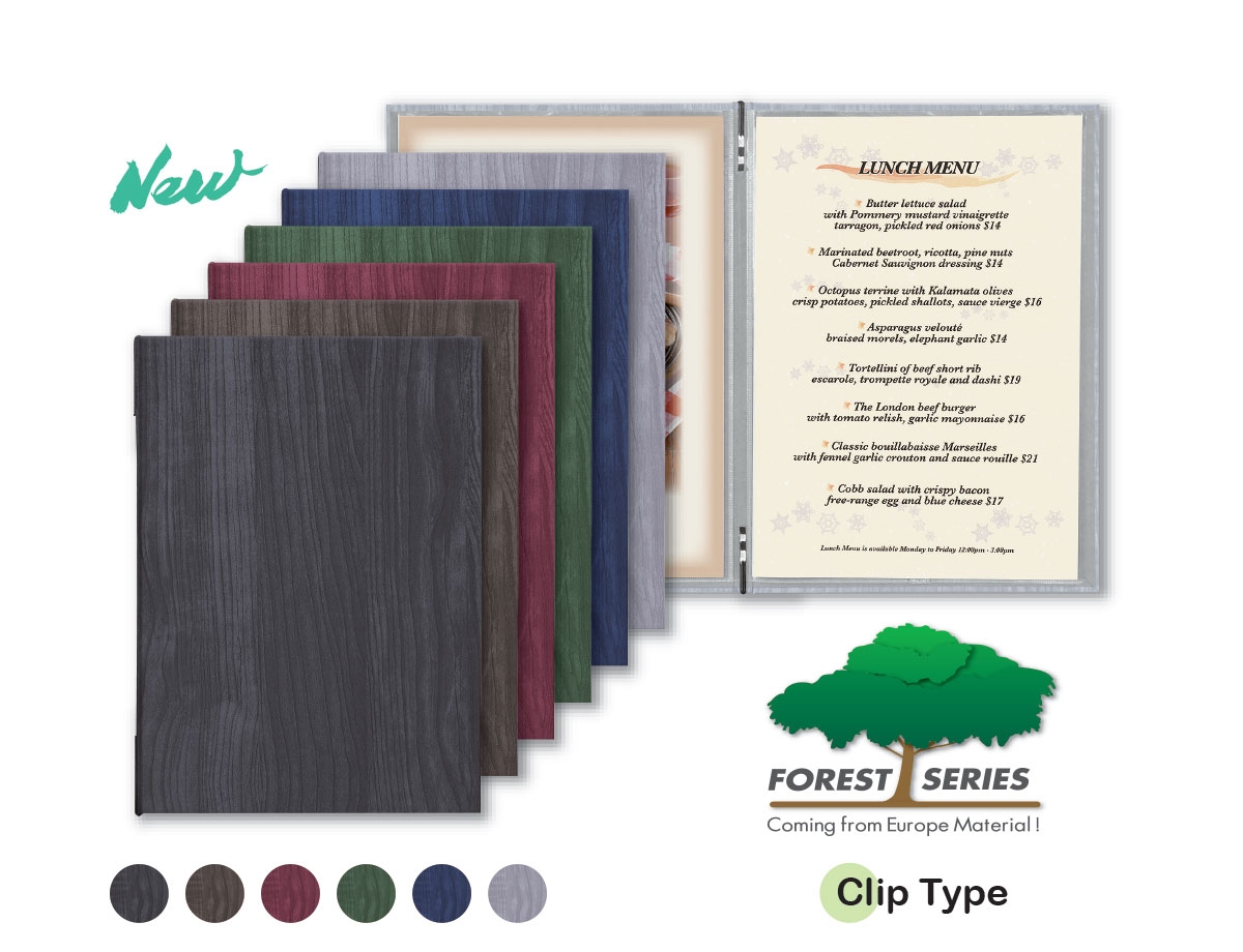 A4 Wood Pattern Menu Covers // Forest-101