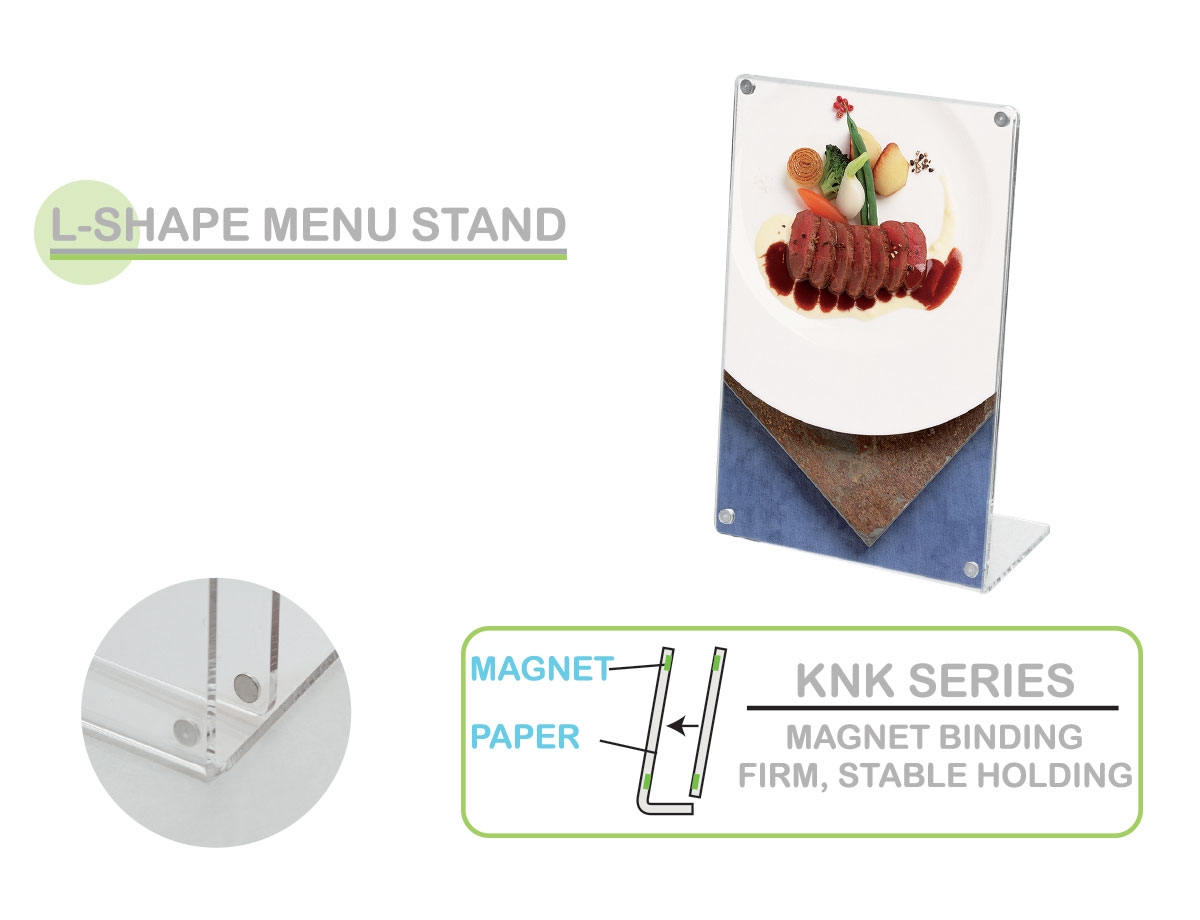 Magnetic L Shape Vertical Table Menu Stands