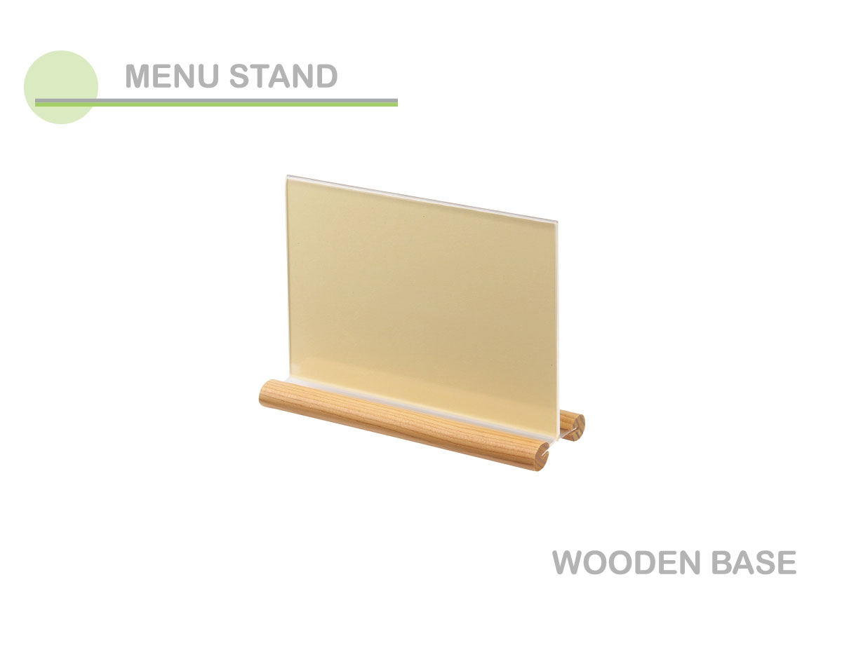 Stylish Wooden Base Table Menu Stands