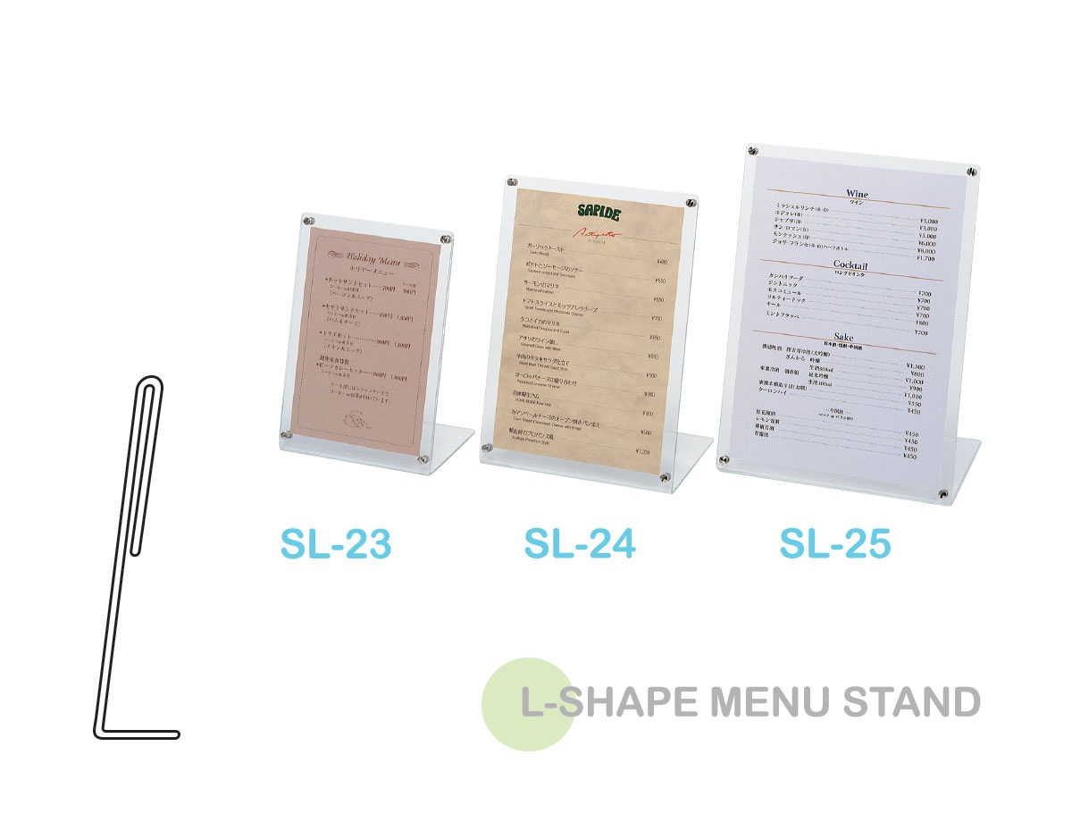 A4 Size L Shape Table Menu Stands // SL-25