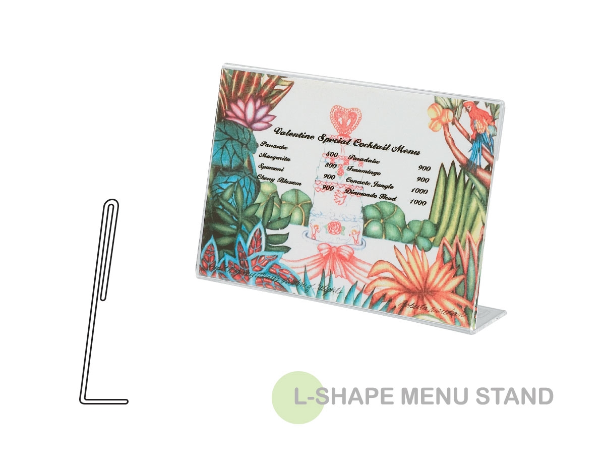 L Shape Table Menu Stands