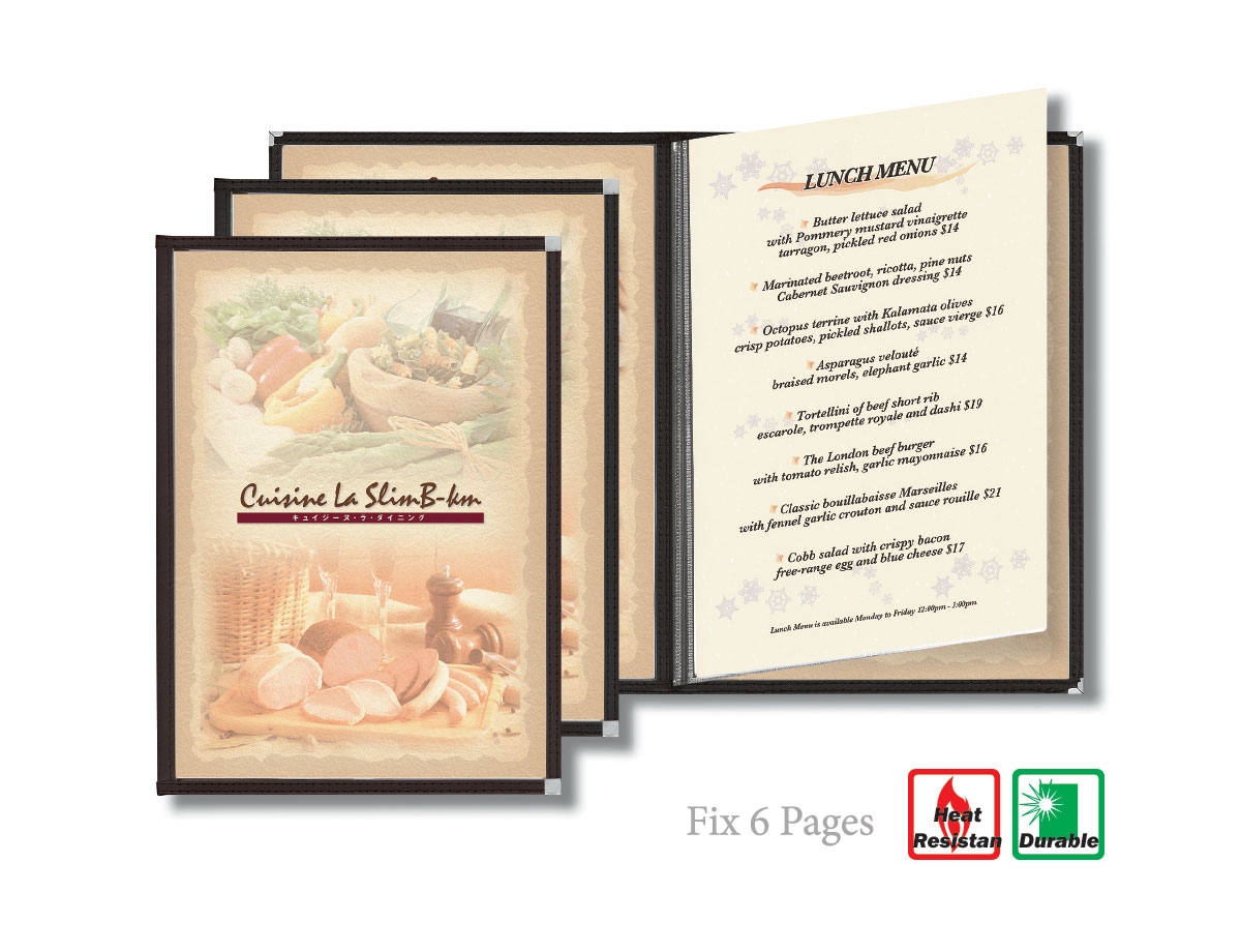 Ultra Durable A4-6Pages Menu // Super-ESP-20